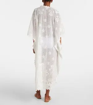 Melissa Odabash Josephine Ruffled Cotton-blend Kaftan