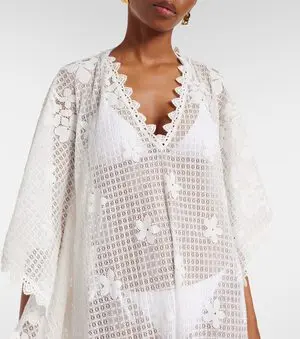 Melissa Odabash Josephine Ruffled Cotton-blend Kaftan