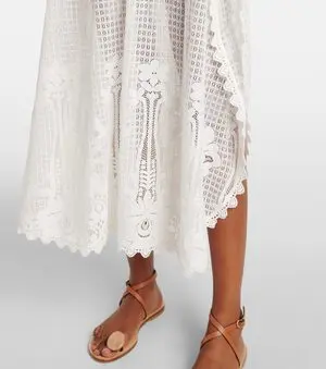 Melissa Odabash Josephine Ruffled Cotton-blend Kaftan
