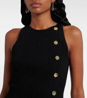 Veronica Beard Nelson Embellished Ribbed-knit Top