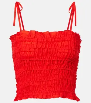 Tory Burch Smocked Tank Top Red