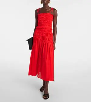 Tory Burch Smocked Tank Top - Red