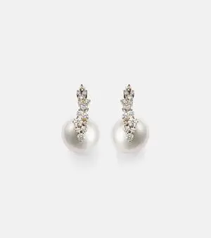 SYDNEY EVAN 14kt Yellow Cocktail Earrings With Pearls And Diamonds - Gold