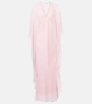 THE SEI Caped Silk Chiffon Gown