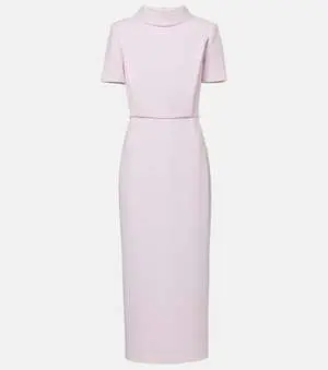 Roland Mouret Cady Midi Dress With Belt - Pink