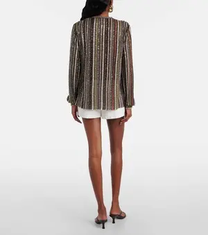 Missoni Striped Lamé Henley Shirt