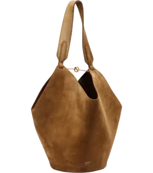 Khaite Lotus Small Suede Tote Bag - Brown