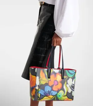 CHRISTIAN LOUBOUTIN Cabata Small Floral Leather Tote Bag - Multicoloured