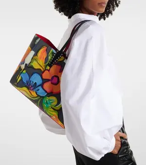 CHRISTIAN LOUBOUTIN Cabata Small Floral Leather Tote Bag - Multicoloured