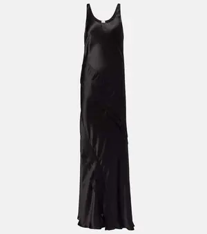 Black Silk Satin Dresses