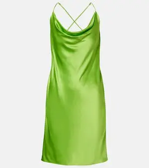 Saint Laurent Silk Satin Slip Dress - Green
