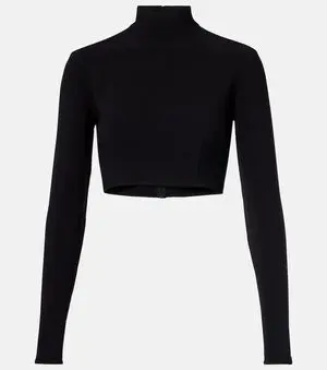 Costarellos Cropped Mockneck Top