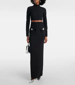 Costarellos Cropped Mockneck Top