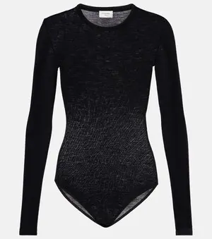 Saint Laurent Wool Jersey Bodysuit - Black