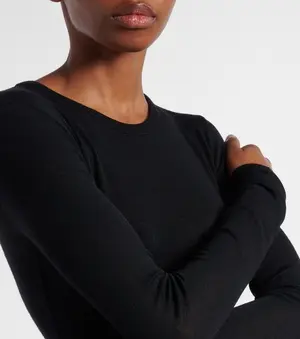 Saint Laurent Wool Jersey Bodysuit - Black