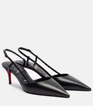 CHRISTIAN LOUBOUTIN Miss Z Sling 60 Leather Slingback Pumps - Black