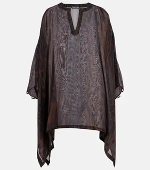 TOM FORD Leopard-print Cotton And Silk Kaftan - Black