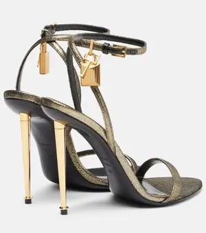 TOM FORD Padlock 105 Metallic Sandals