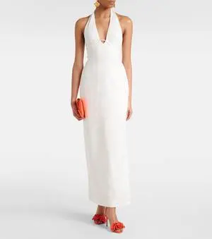 SIR. Violet Halterneck Linen Maxi Dress