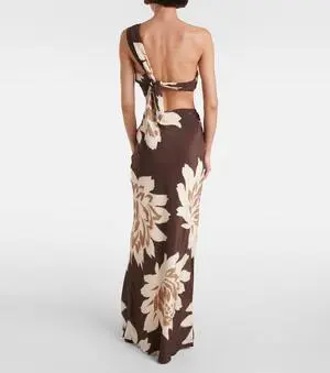 SIR. Floral Silk Satin Maxi Skirt