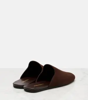Prada Suede Mules - Brown