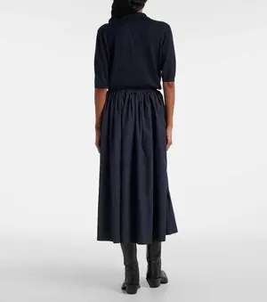 Gabriela Hearst Chiara Cotton Midi Skirt - Blue