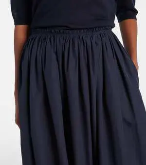 Gabriela Hearst Chiara Cotton Midi Skirt - Blue
