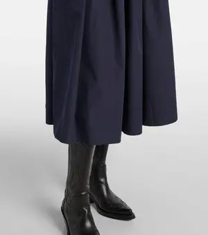 Gabriela Hearst Chiara Cotton Midi Skirt - Blue