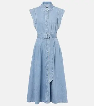 Veronica Beard Fuller Denim Midi Dress - Blue