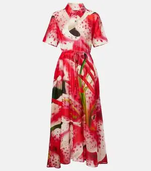 Tory Burch Printed Silk And Cotton Shirt Dress - Multicoloured