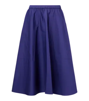 Vince High-Rise Cotton Midi Skirt Blue