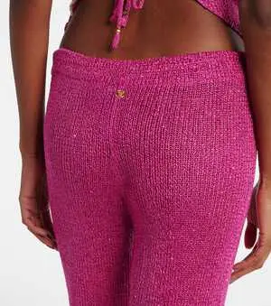 BANANHOT Liz Knitted Sequined Flared Pants