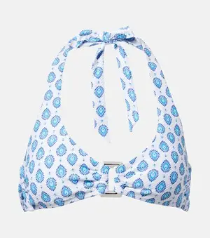 Heidi Klein La Croissette Printed Bikini Top - Blue