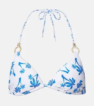 Heidi Klein Palm Beach Printed Bikini Top - White