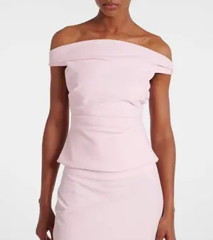 THE SEI Draped Off-shoulder Crêpe Corset