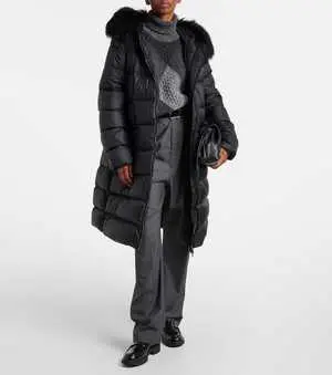 Moncler Boedic Shearling-trimmed Down Jacket