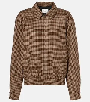 Saint Laurent Houndstooth Padded Jacket - Brown