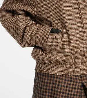 Saint Laurent Houndstooth Padded Jacket - Brown