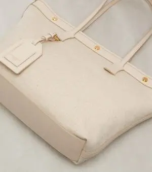 Dolce & Gabbana Canvas And Leather Tote Bag - Beige