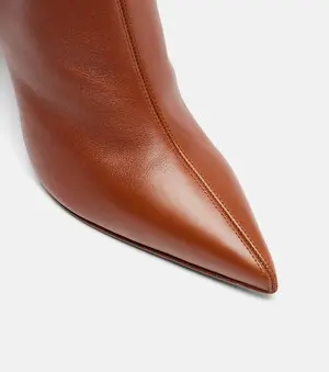 CHRISTIAN LOUBOUTIN Vibella 85 Leather Ankle Boots - Brown