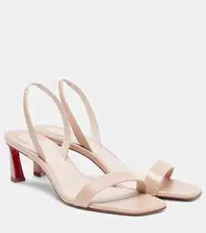 CHRISTIAN LOUBOUTIN O Condora 55 Leather Sandals - Beige