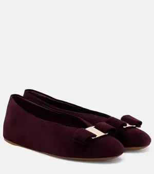 FERRAGAMO Vanna Suede Ballet Flats