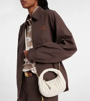 Miu Miu Wander Mini Matelassé Leather Shoulder Bag