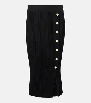 Veronica Beard Tanner Knitted Pencil Skirt - Black