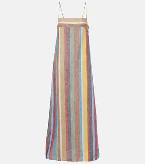 Staud Laura Striped Linen Maxi Dress - Multicoloured