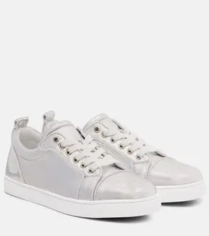Christian Louboutin Silver Tone Sneakers For Women