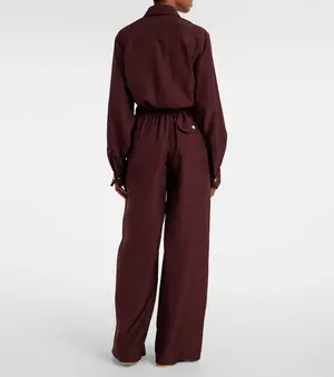 Loewe Pleated Silk Straight Pants