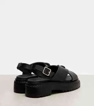 Prada Logo Rubber Platform Sandals
