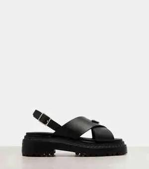 Prada Logo Rubber Platform Sandals
