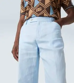 Dolce & Gabbana Linen Straight-leg Pants
